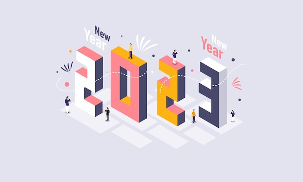 Vibrant Celebration of the New Year with Geometric Figures | Jiffy Designs