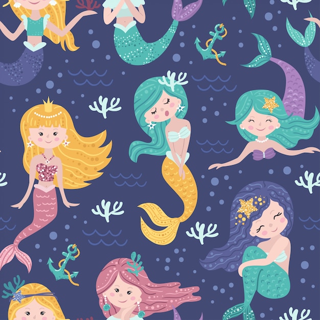 Enchanting Mermaid Motifs: A Whimsical Collection of Underwater Wonders ...