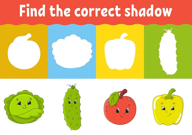 Vibrant Produce Pals: A Playful Shadow Matching Game | Jiffy Designs
