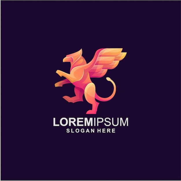 Majestic Winged Creature Emblem in Vibrant Hues | Jiffy Designs