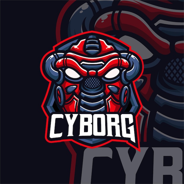 Fierce Robotic Cyborg Emblem with Vibrant Colors | Jiffy Designs