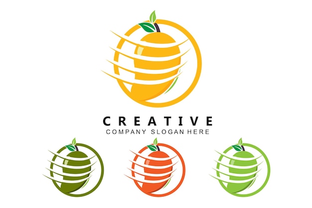 Vibrant Sliced Fruit Logos with Leaf Accents | Jiffy Designs
