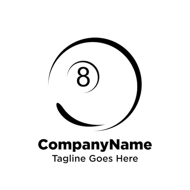 Sleek and Modern 8-Ball Logo Design | Jiffy Designs