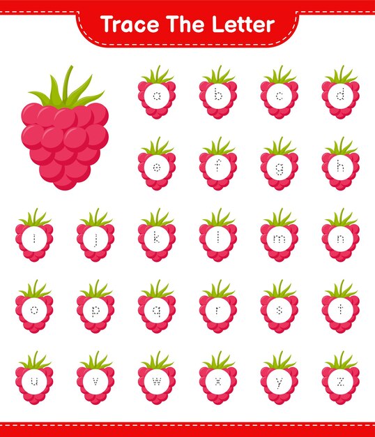 Vibrant Raspberry Tracing Worksheet for Early Learners | Jiffy Designs