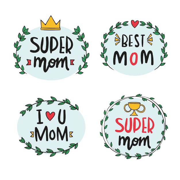 Vibrant Mother's Day Emblem Collection with Floral Wreaths | Jiffy Designs