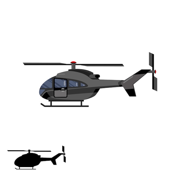 Sleek Black Helicopter with Detailed Cockpit and Rotor Blades | Jiffy ...