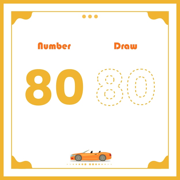 Vibrant Number 80 and Sleek Race Car Illustration | Jiffy Designs