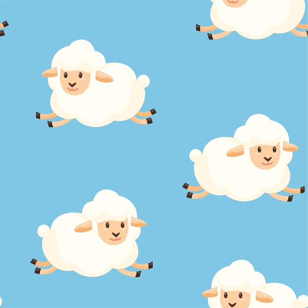 Playful Fluffy Sheep Floating in Whimsical Sky | Jiffy Designs