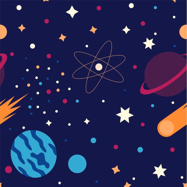 Whimsical Cosmic Wonderland with Planets and Glowing Stars | Jiffy Designs