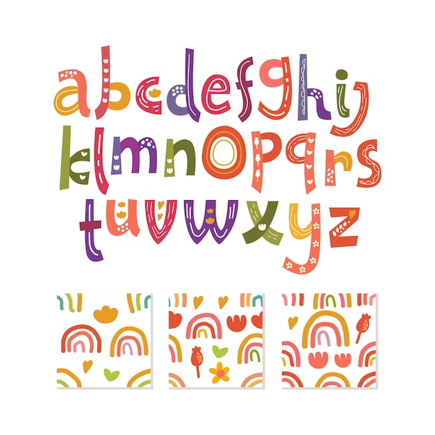 Vibrant Alphabet with Playful Rainbow Patterns | Jiffy Designs