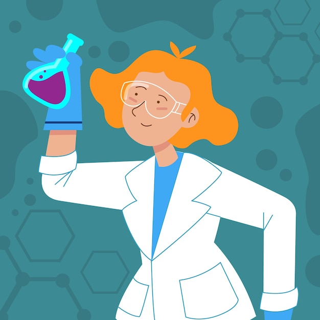 Cheerful Scientist Conducting Vibrant Experiment | Jiffy Designs