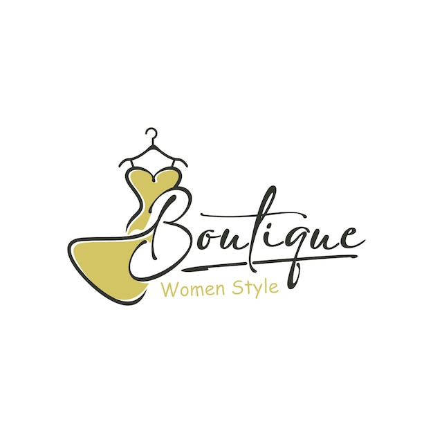 Elegant Dress Silhouette in Chic Boutique Logo Design | Jiffy Designs