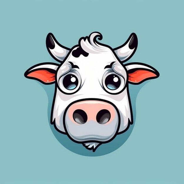 Charming Cartoon Cow with Expressive Eyes and Rosy Cheeks | Jiffy Designs