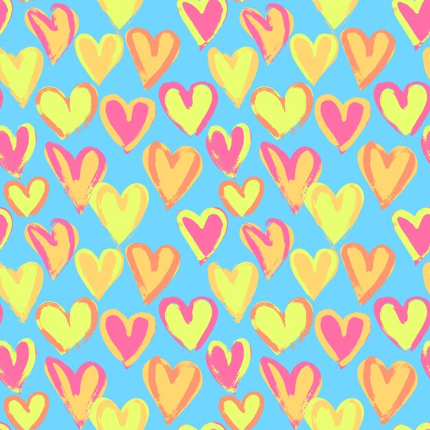 Vibrant Hearts Collage: Playful Pastel Pattern | Jiffy Designs
