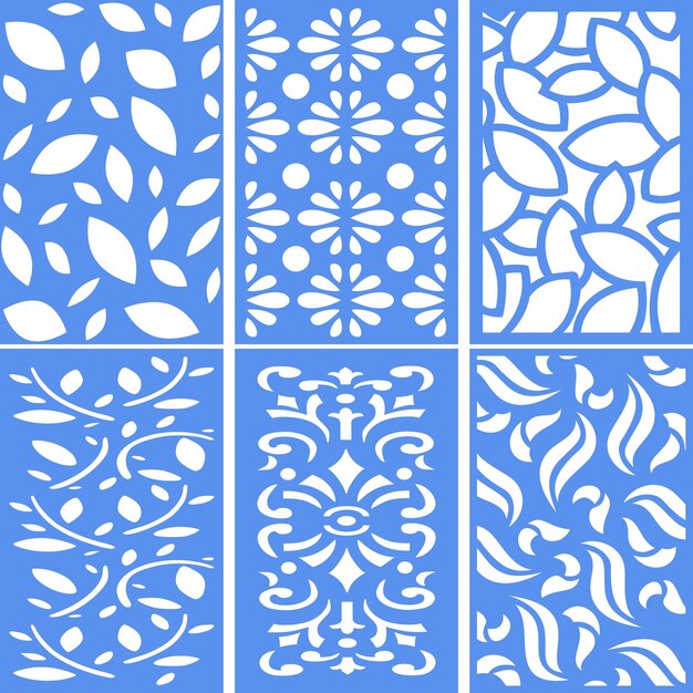 Elegant Floral Cutout Patterns in Soft Blue Hues | Jiffy Designs