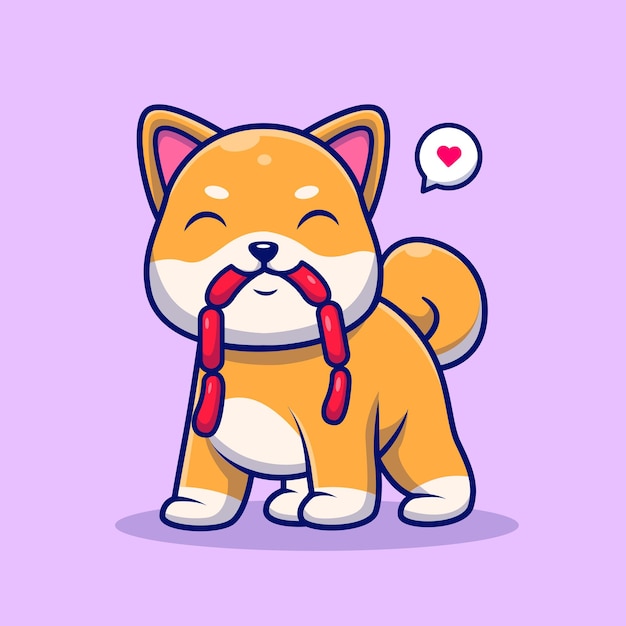 Adorable Shiba Inu Puppy with Collar and Heart | Jiffy Designs