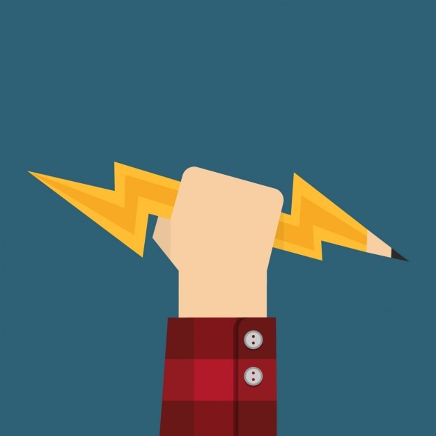 Arm Illustration with Lightning Bolt Arrows in Retro Style | Jiffy Designs