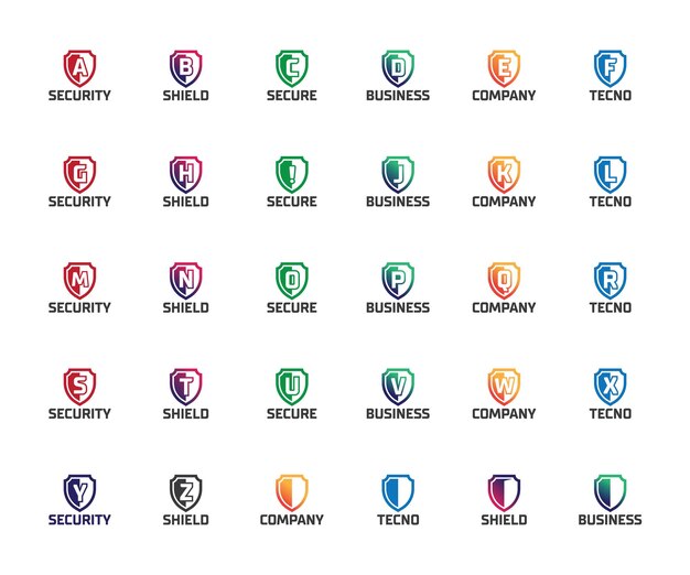 Diverse Collection of Iconic Shield Logos for Branding and Design ...