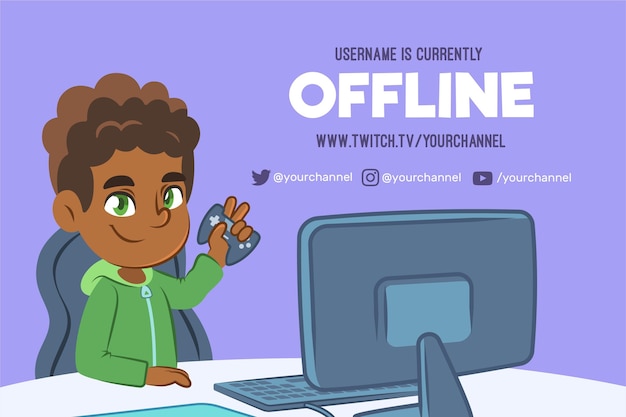 Friendly Streamer Offline with Customizable Channel Details | Jiffy Designs