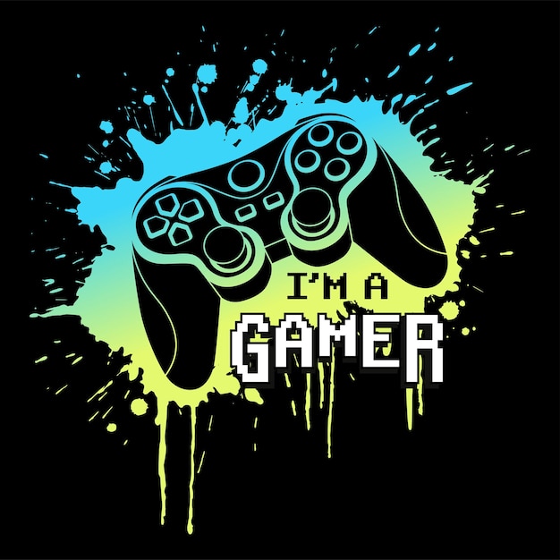 Vibrant Gamer Controller Splatter Art | Jiffy Designs