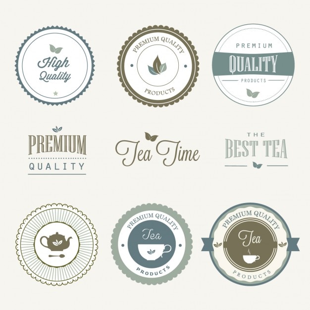 Vintage-Inspired Tea Emblem Collection with Premium Quality Seals ...