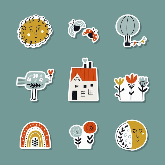 Charming Collection of Whimsical Nature-Inspired Stickers | Jiffy Designs
