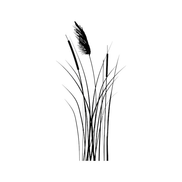 Minimalist Black and White Reeds Illustration | Jiffy Designs