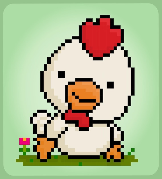Adorable Pixel Chick with Heart Emblem | Jiffy Designs
