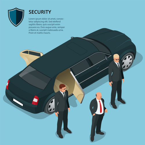 Security Officers Protects Car With Vip Person. Security And Security ...