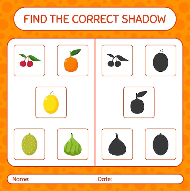 Matching Fruits with Their Shadows: A Fun Visual Puzzle | Jiffy Designs