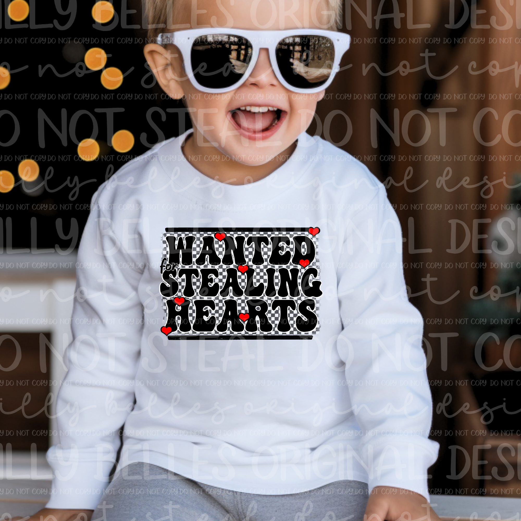 'Wanted Stealing Hearts' Playful Typography with Whimsical Heart ...