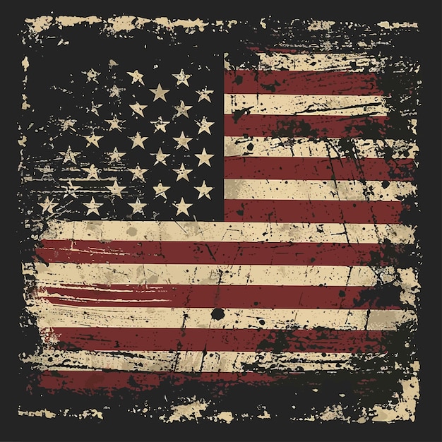 Vintage Distressed American Flag Artwork | Jiffy Designs