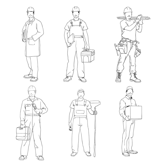 Diverse Sketches of Professionals in Various Occupational Roles | Jiffy ...