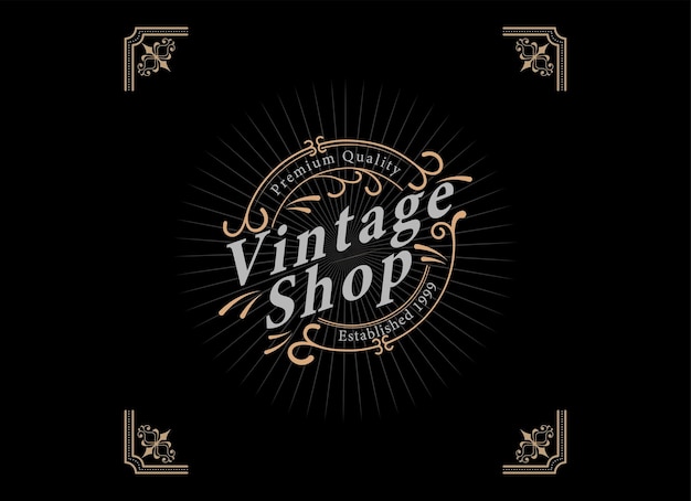 Elegant Vintage Shop Logo with Radiant Sunburst Design | Jiffy Designs