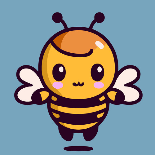 Cute Bee Illustration Bee Kawaii Chibi Vector Drawing Style Bee Cartoon ...