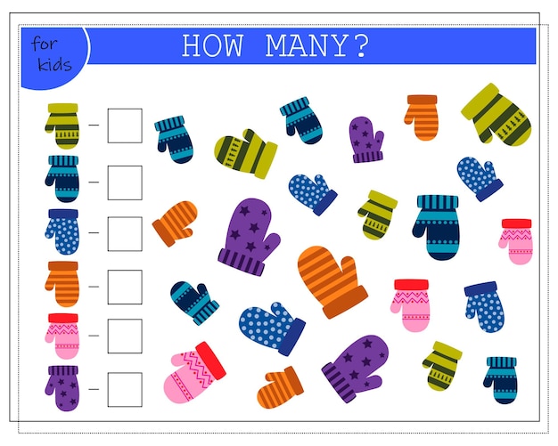 Colorful Mittens and Gloves: A Counting Activity for Kids | Jiffy Designs