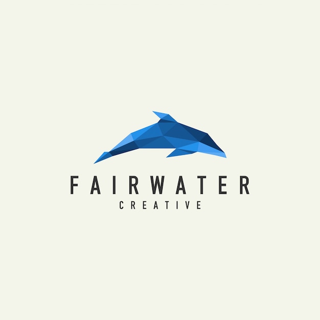 Elegant Dolphin Silhouette: Fairwater Creative's Versatile Logo | Jiffy ...