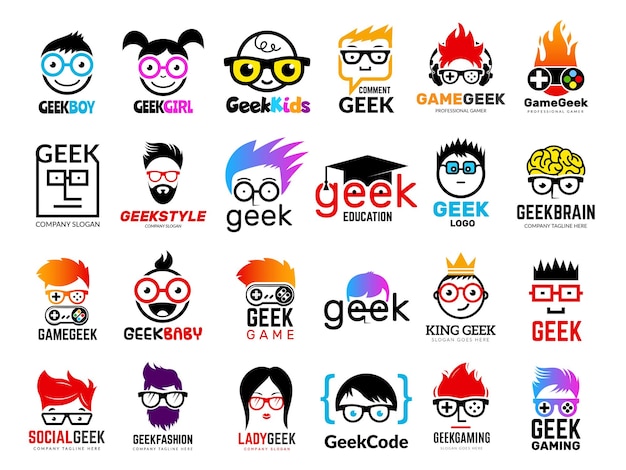Diverse Collection of Geek-Themed Avatars and Logos | Jiffy Designs