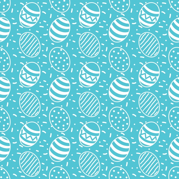 Whimsical Easter Egg Pattern on Teal Background | Jiffy Designs