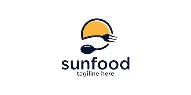 Vibrant Sun and Utensil Logo for Sunfood Brand | Jiffy Designs