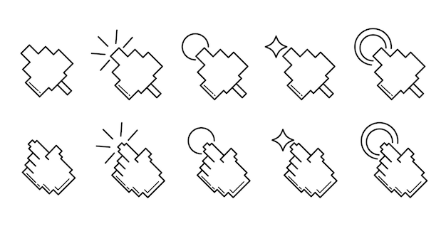 Minimalist Cursor Icons: Simple Shapes Representing Computer ...