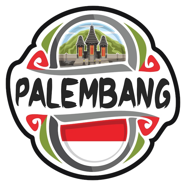 Vibrant Palembang Emblem with Iconic Architecture | Jiffy Designs