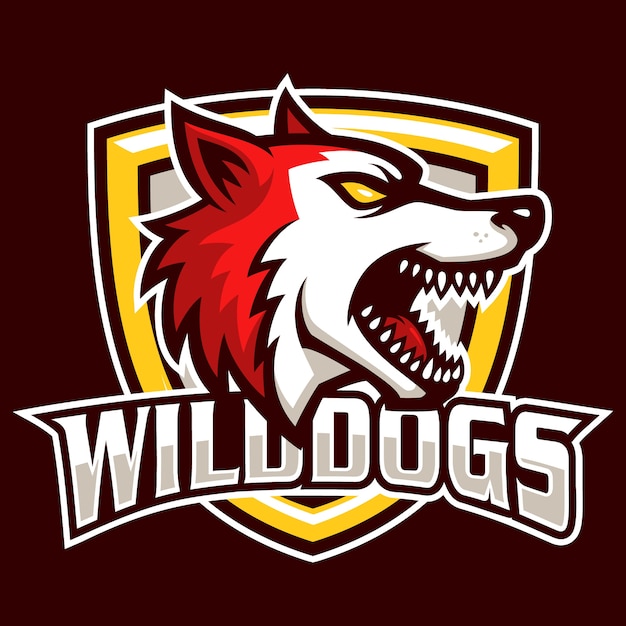 Fierce Red Wolf Emblem with Bold Typography | Jiffy Designs