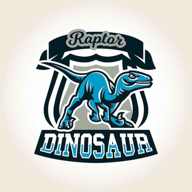 Powerful Raptor Dinosaur Logo with Vibrant Blue Design | Jiffy Designs