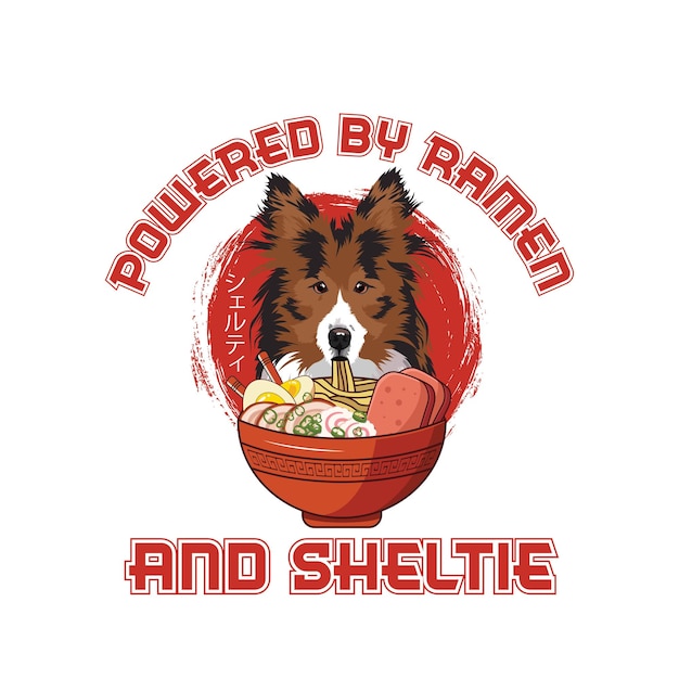 Adorable Sheltie Pup Powered by Ramen and Shelter | Jiffy Designs