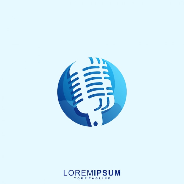 Iconic Retro Microphone in Vibrant Blue Sphere Design | Jiffy Designs