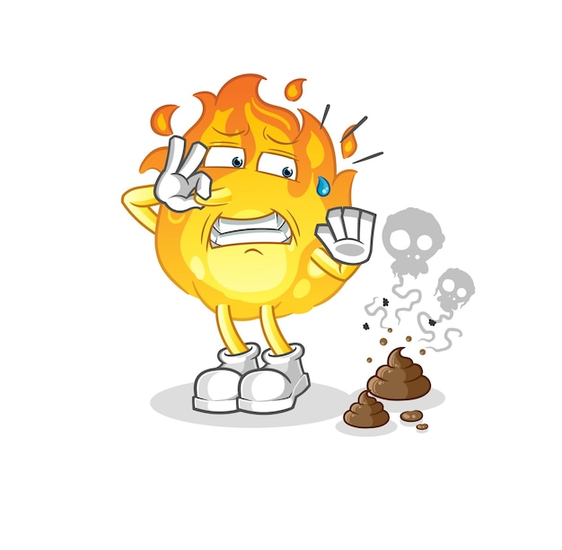 Comical Poop-Emitting Flame Creature Illustration | Jiffy Designs