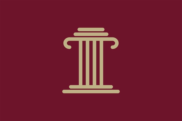 Elegant Ionic Column Silhouette on Burgundy Background | Jiffy Designs