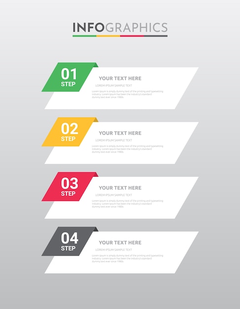 Colorful Infographic Layout with Numbered Steps and Text Boxes | Jiffy ...