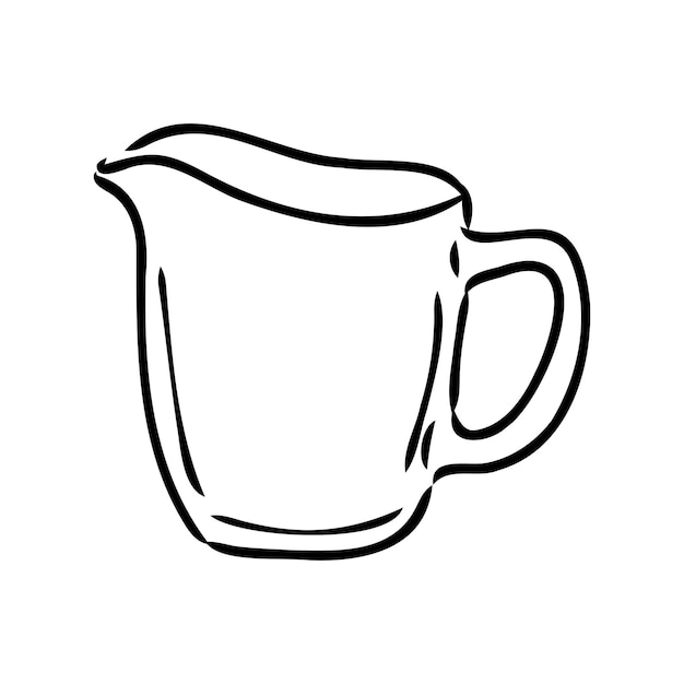 Elegant Minimalist Pitcher Outline Illustration | Jiffy Designs